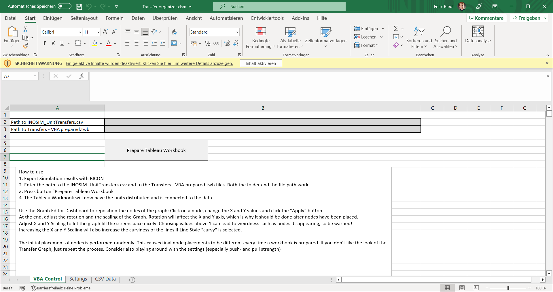 Transfer Graph Visualization in Tableau - INOSIM